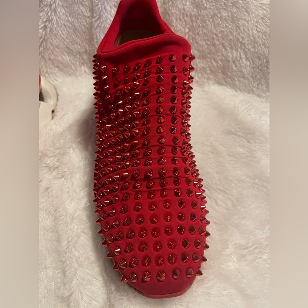 Christian Louboutin Spike Red Tennis Shoes - Gem
